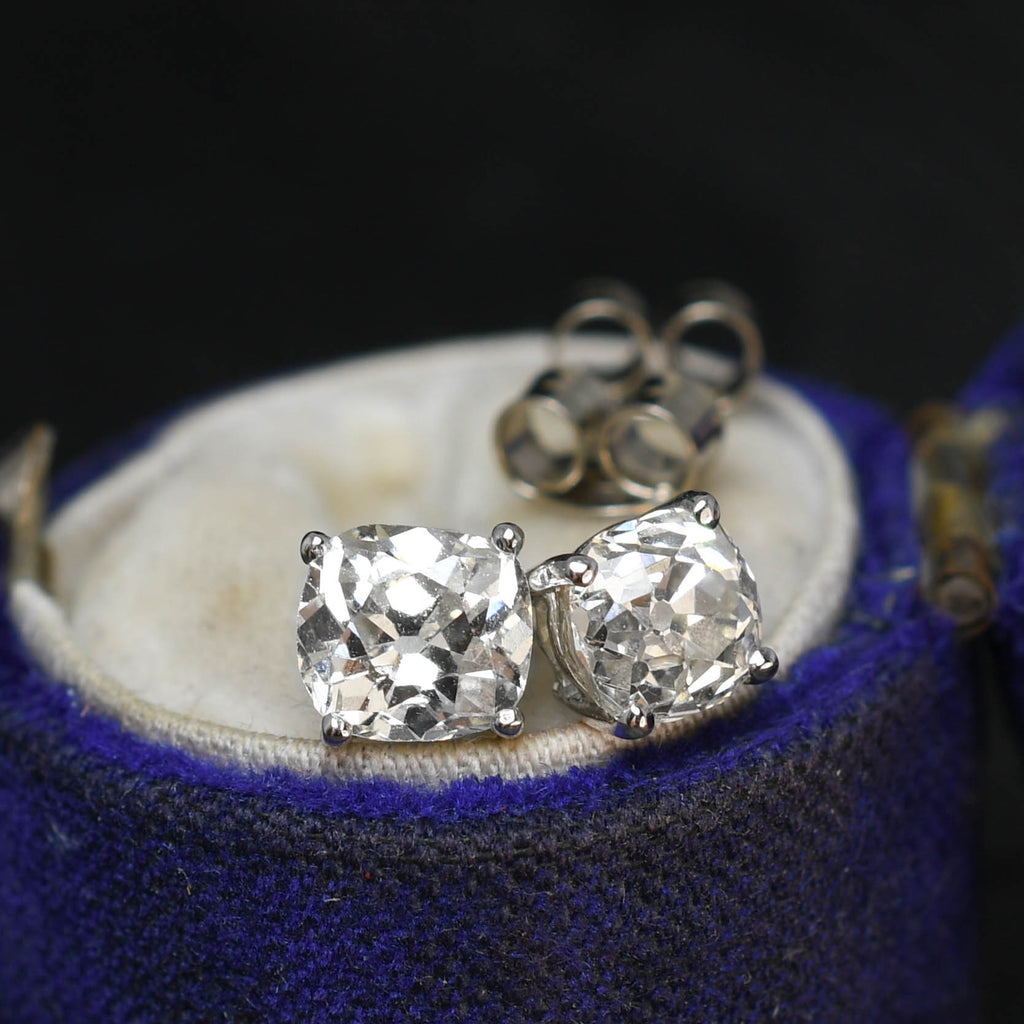 Art Deco 1.73ct Old Cut Diamond Stud Earrings – Butter Lane Antiques