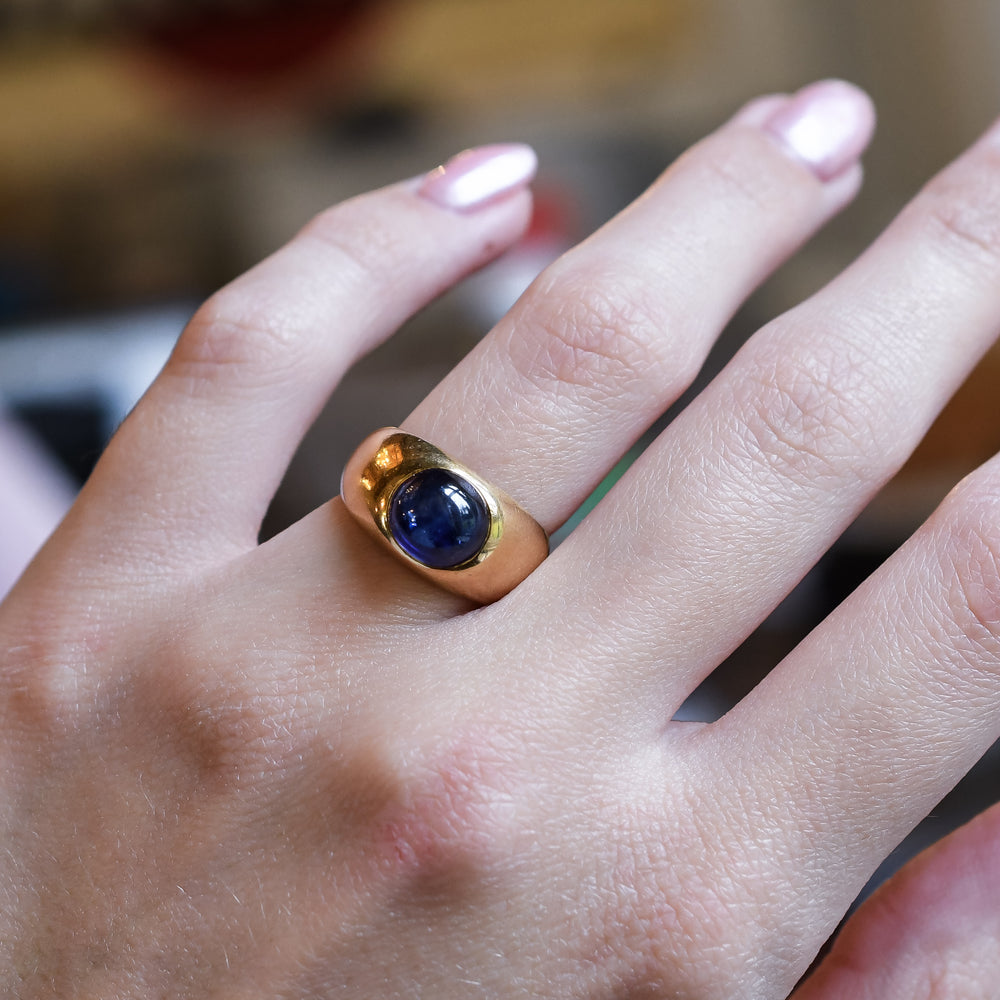 1930's French Ceylon Sapphire Cabochon Ring – Butter Lane Antiques
