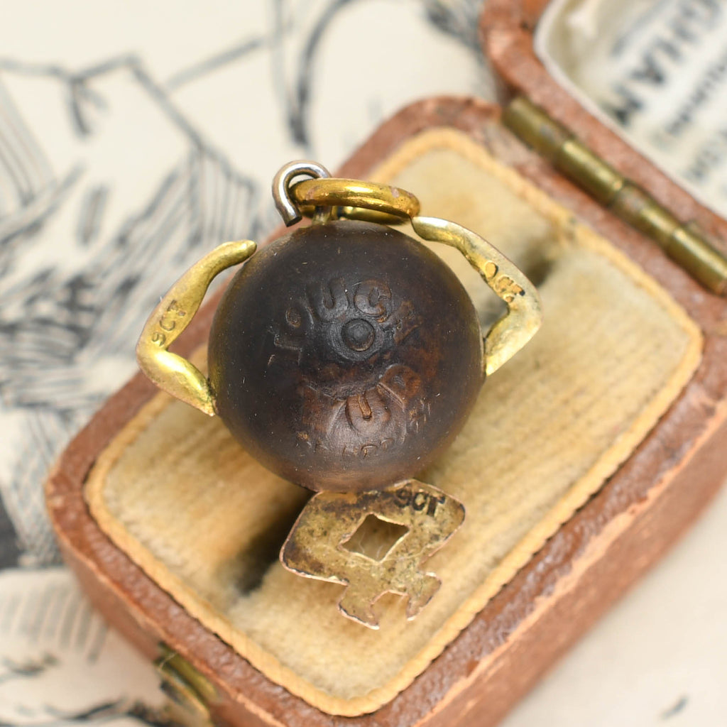 WW1 Gold "Touch Wud" Lucky Charm – Butter Lane Antiques