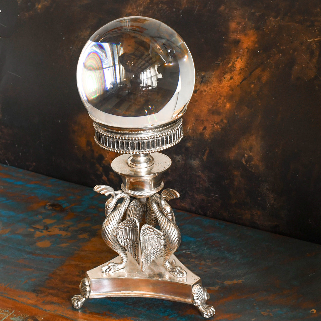 Antique Large Occult Rock Crystal Ball with Stand & revolver – Butter ...