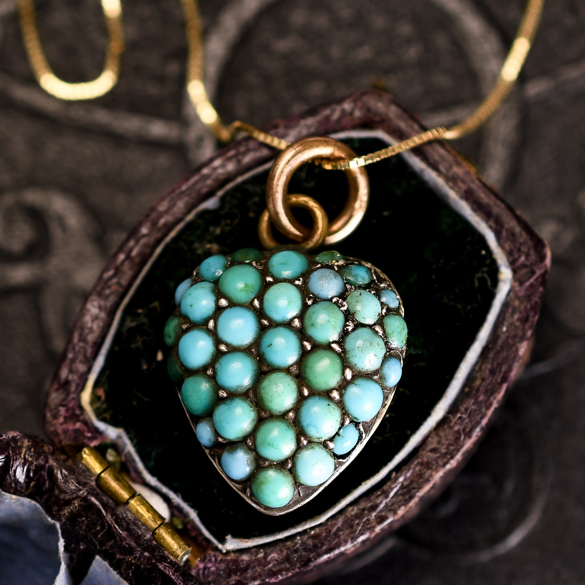 Victorian Pavé Turquoise Heart Pendant – Butter Lane Antiques