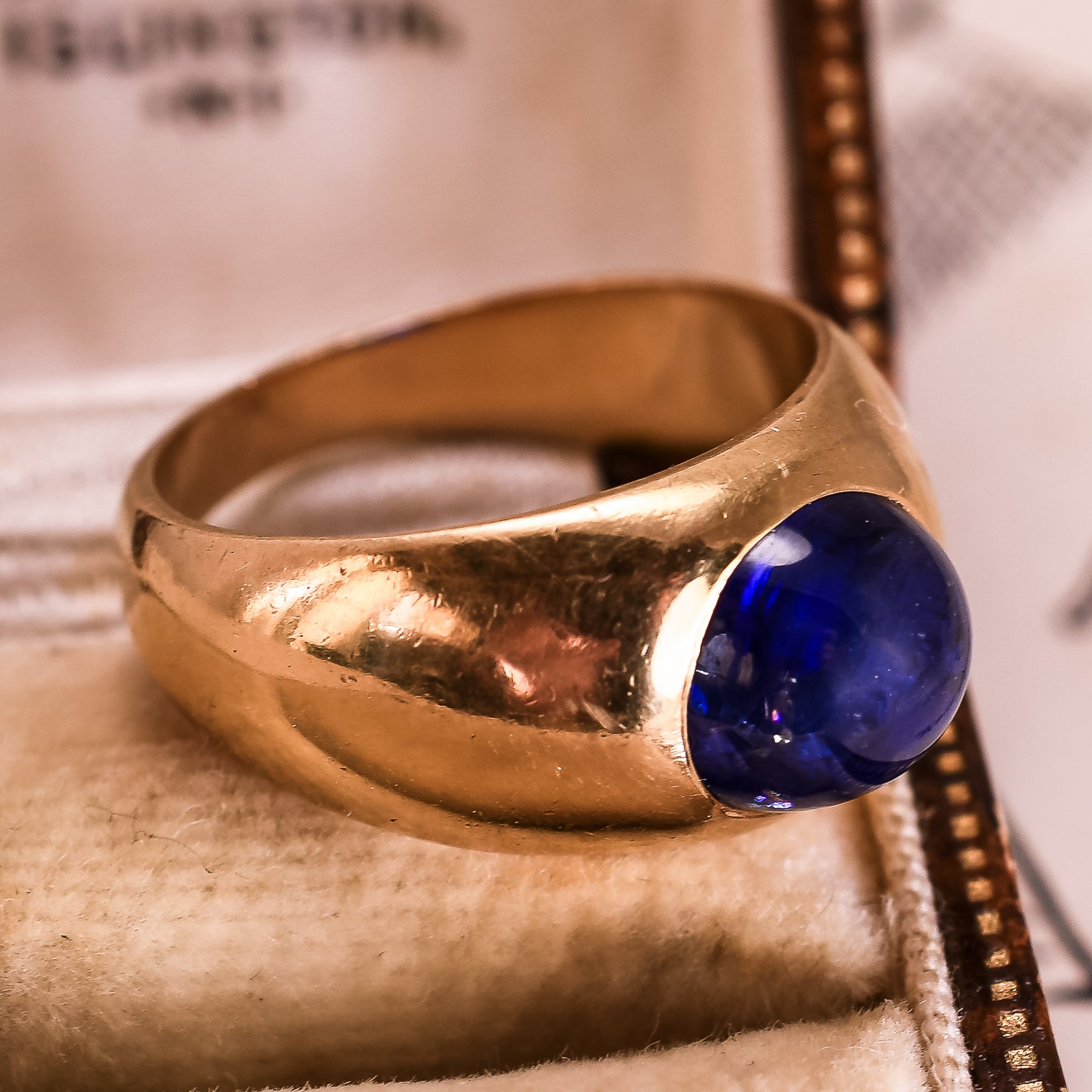 1930's French Ceylon Sapphire Cabochon Ring – Butter Lane Antiques