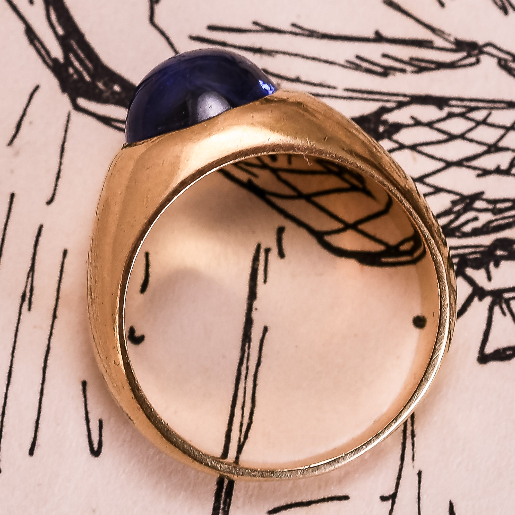 1930's French Ceylon Sapphire Cabochon Ring – Butter Lane Antiques