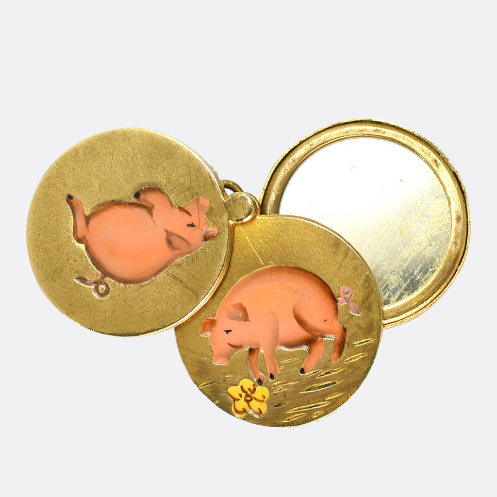 Antique French "Three Little Pigs" Locket Charm – Butter Lane Antiques
