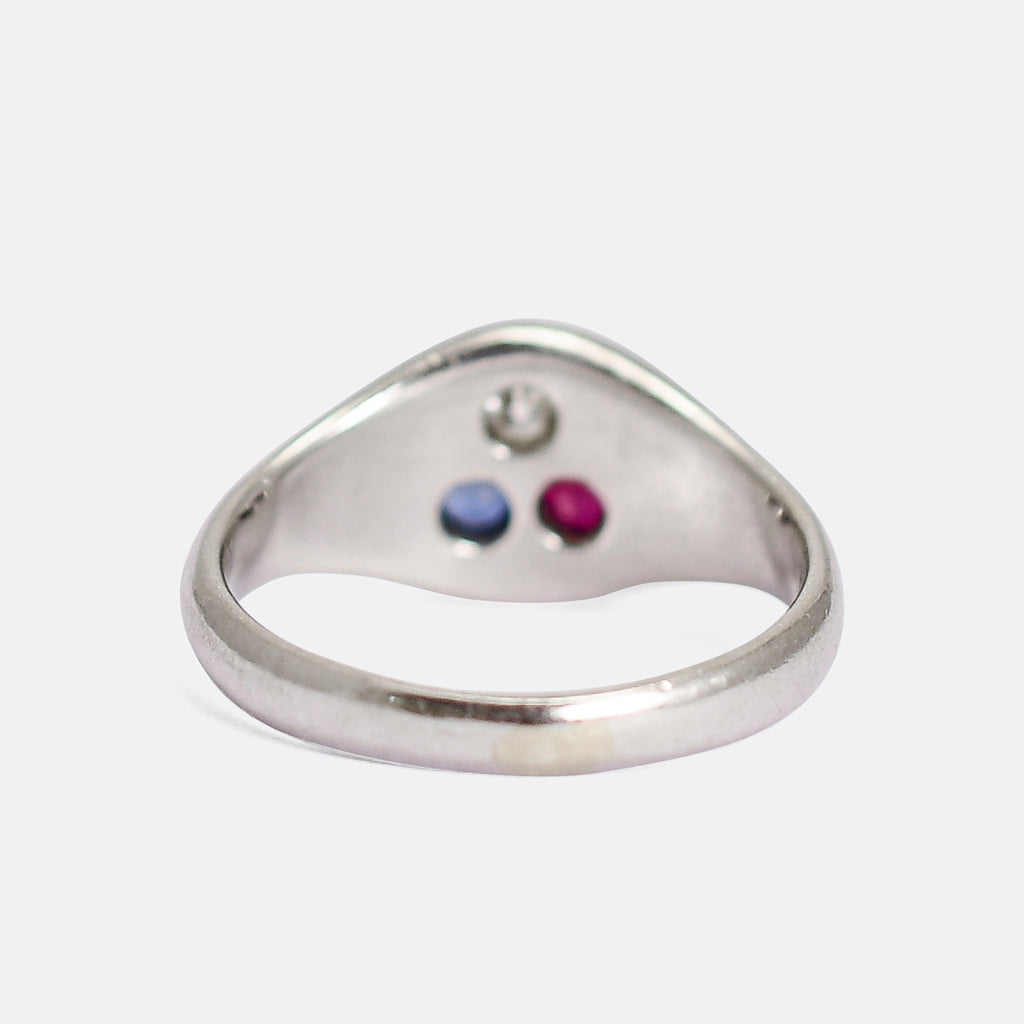 Art Deco Three Stone Signet Ring – Butter Lane Antiques