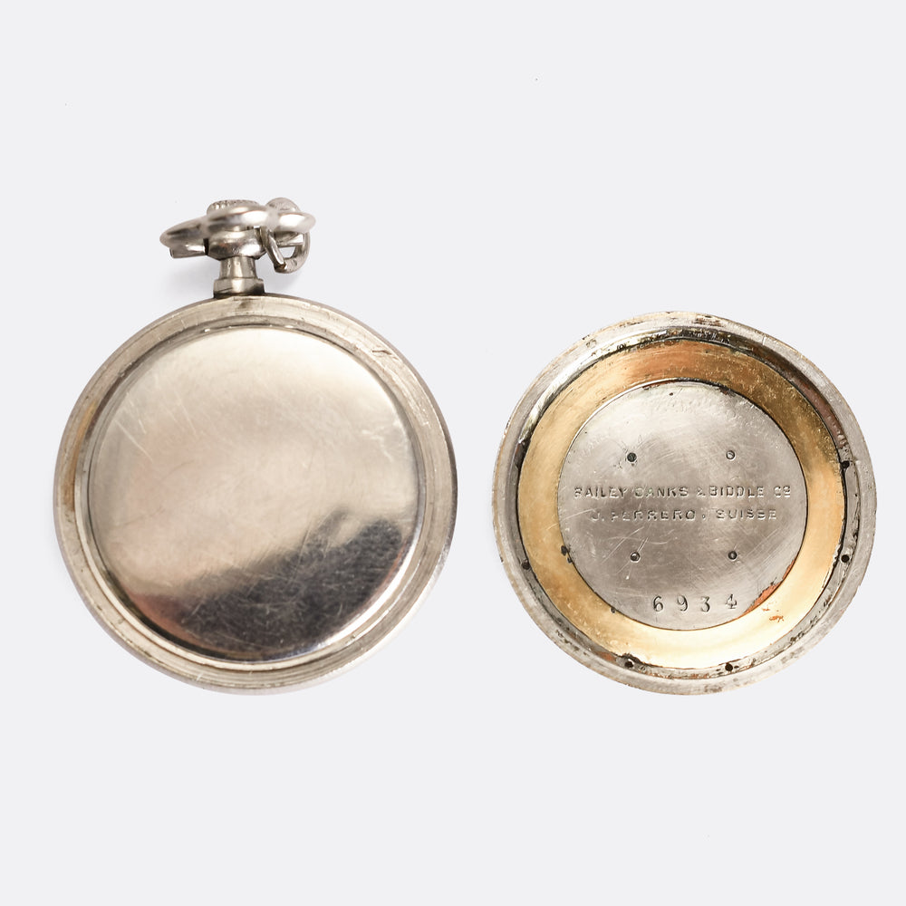 Edwardian Diamond Platinum Pocket Watch by Bailey, Banks & Biddle Co ...