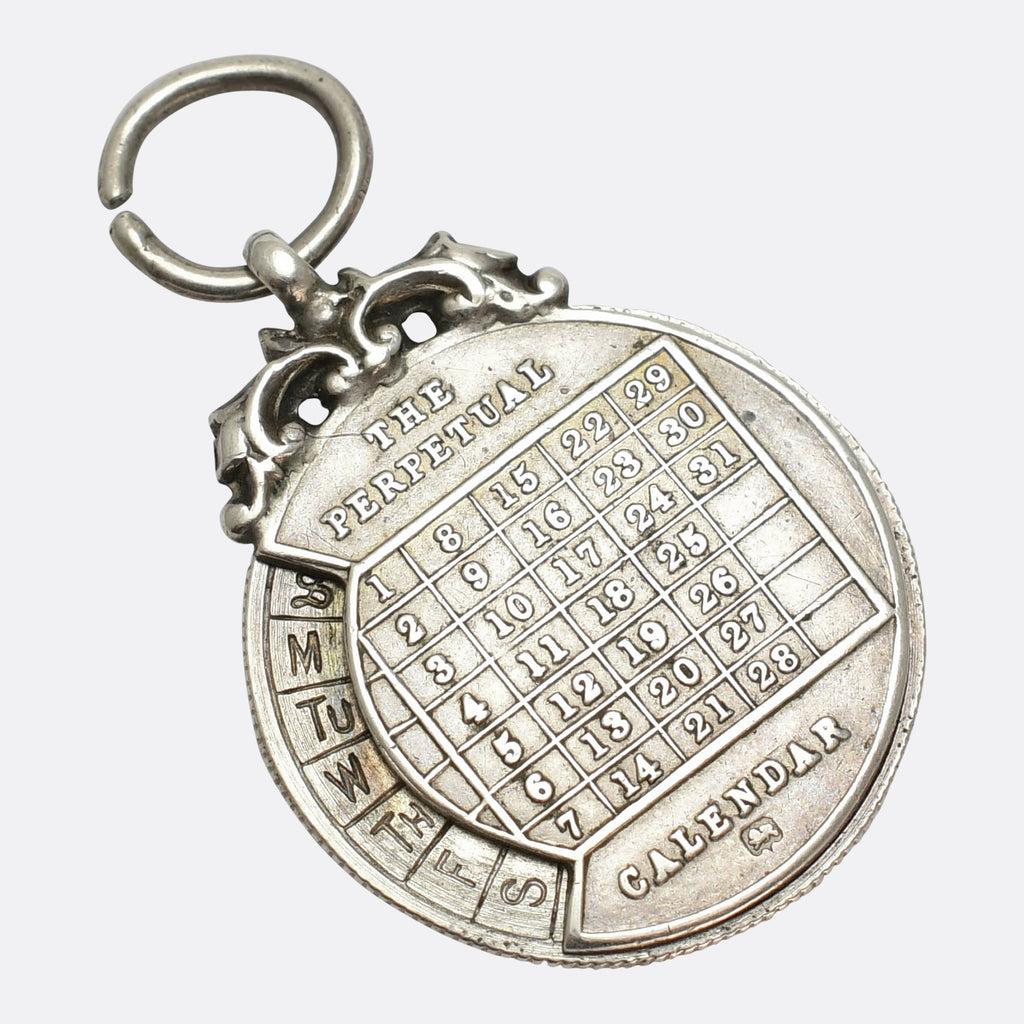 Edwardian Silver Perpetual Calendar Pendant – Butter Lane Antiques