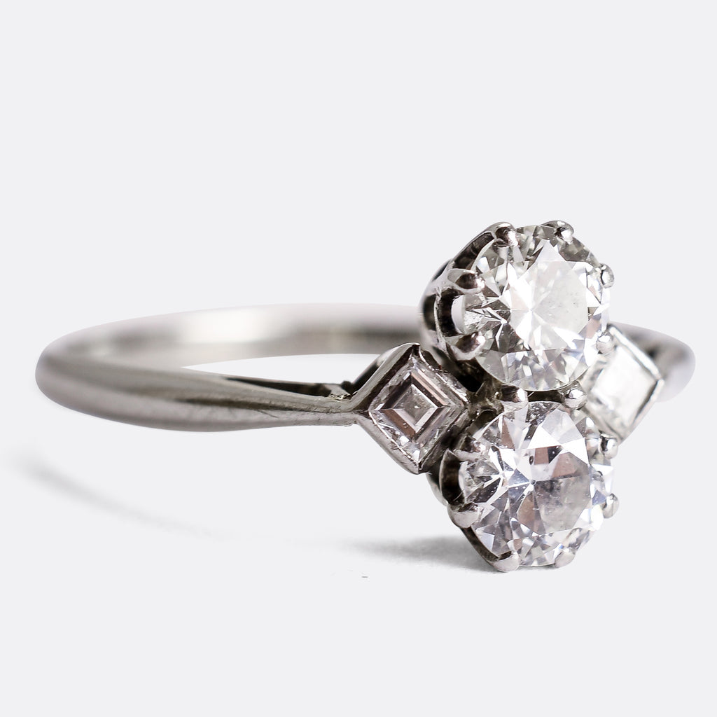 Edwardian Two-Stone Diamond Ring – Butter Lane Antiques