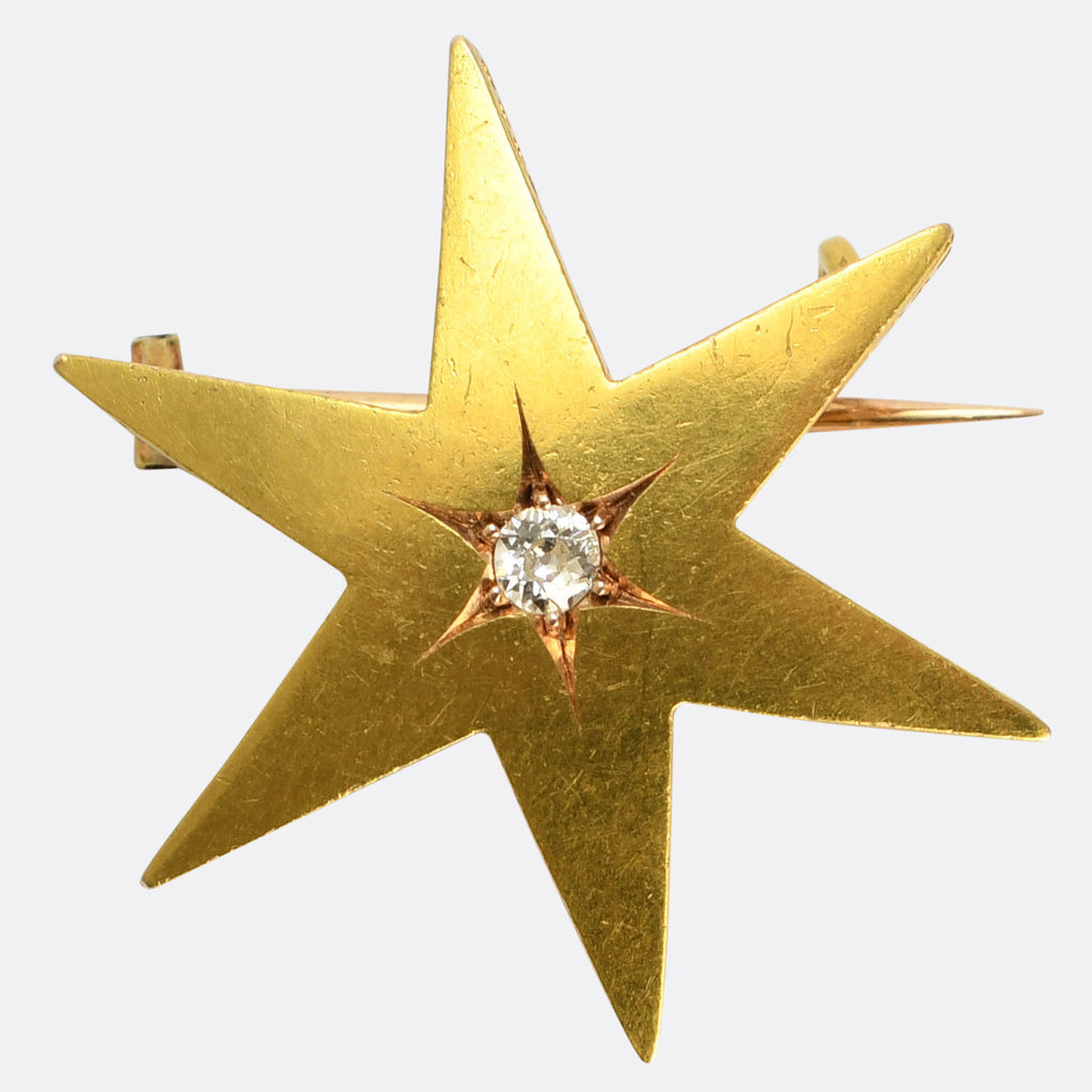 Antique French Diamond Star Brooch – Butter Lane Antiques