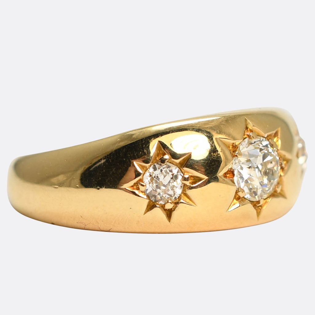 Late Victorian Star-Set Diamond Gypsy Ring – Butter Lane Antiques