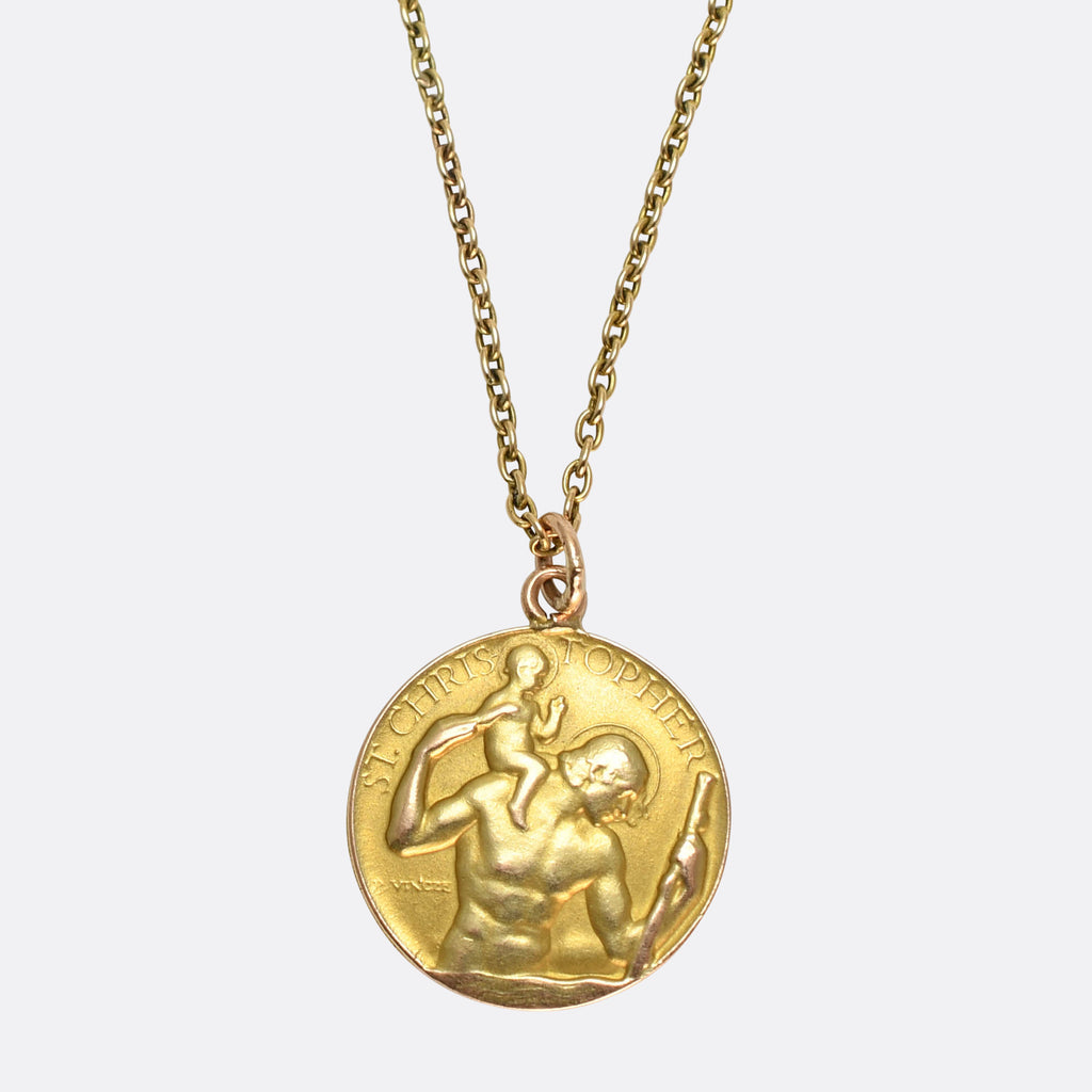 Mid-Century Gold St Christopher Medallion by Paul Vincze – Butter Lane ...