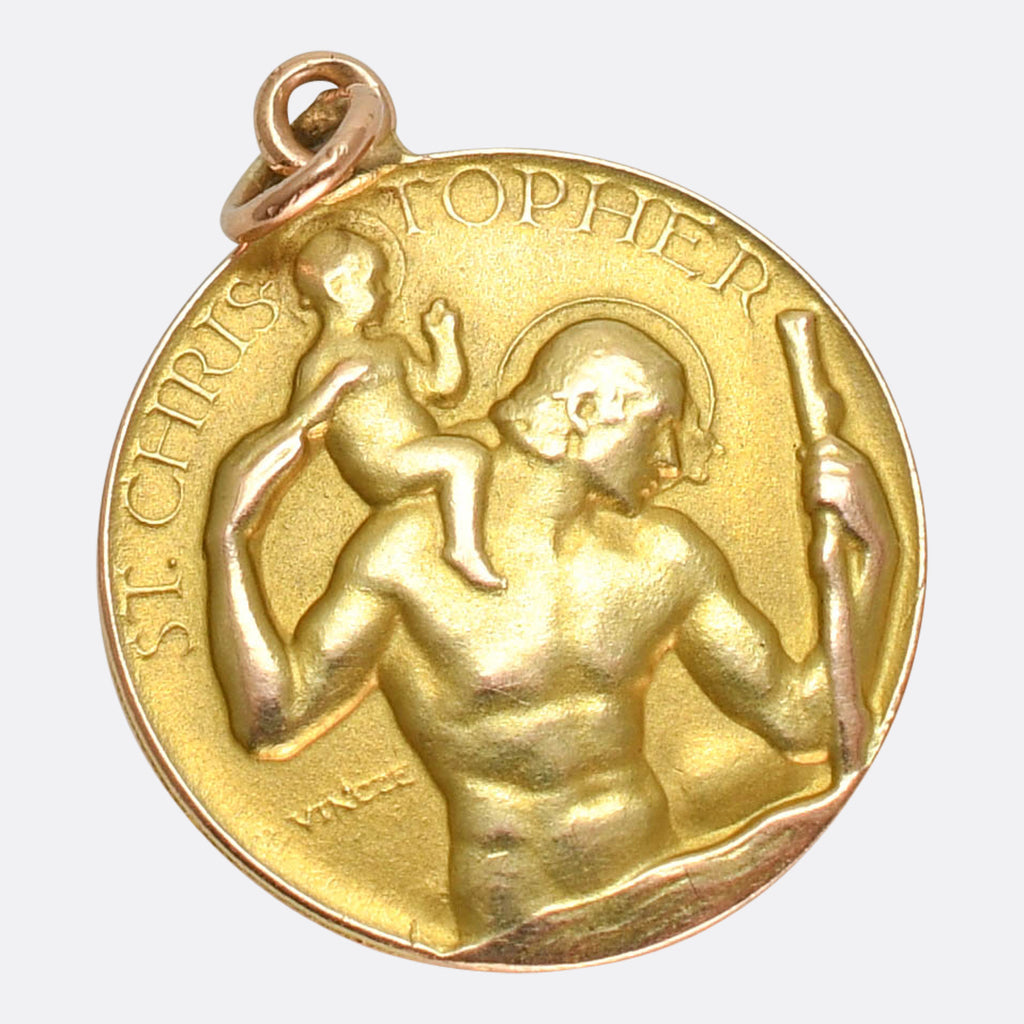 Mid-Century Gold St Christopher Medallion by Paul Vincze – Butter Lane ...