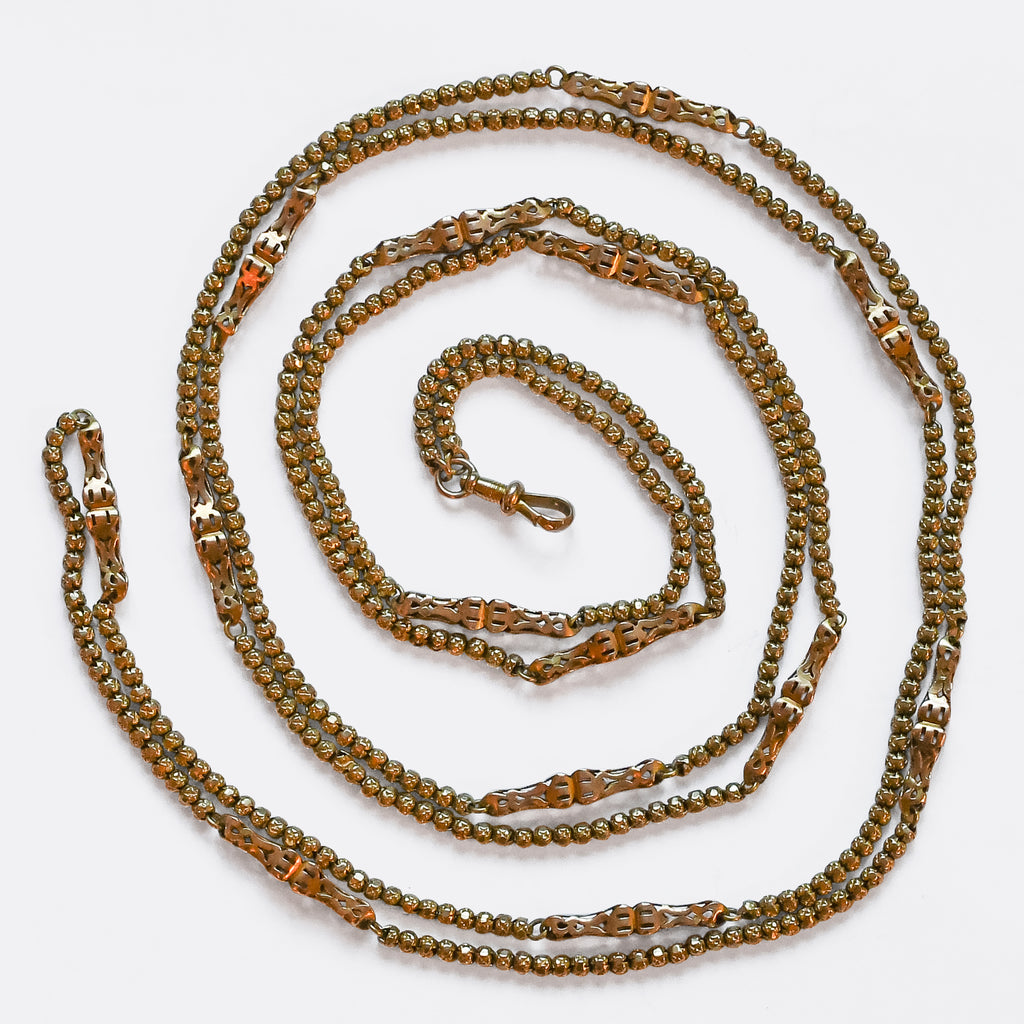 Victorian 9k Gold Box-Link Long Guard Chain, 61" – Butter Lane Antiques