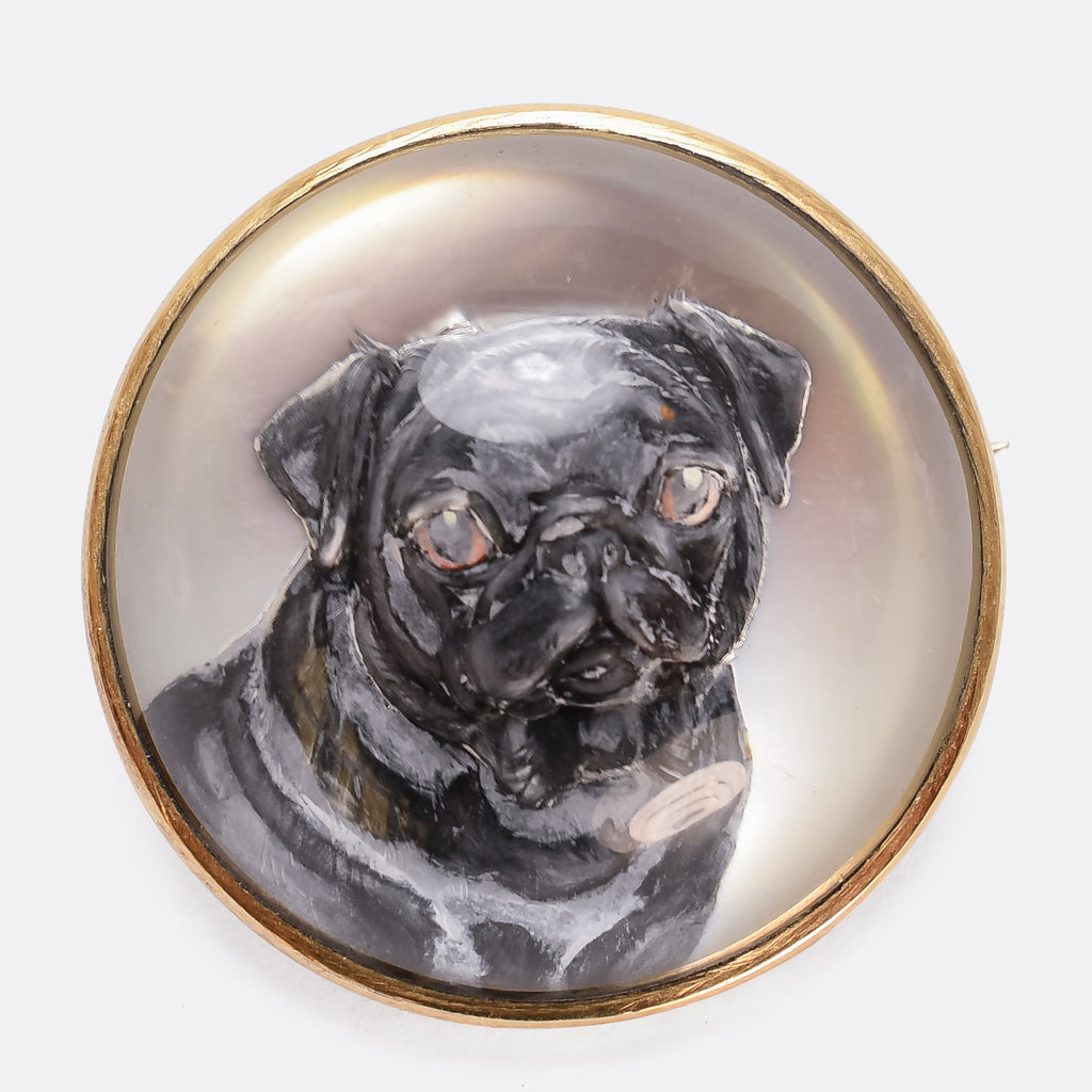 Victorian Essex Crystal Pug Brooch – Butter Lane Antiques
