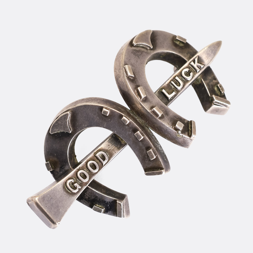 Victorian "Good Luck" Horseshoe Brooch – Butter Lane Antiques