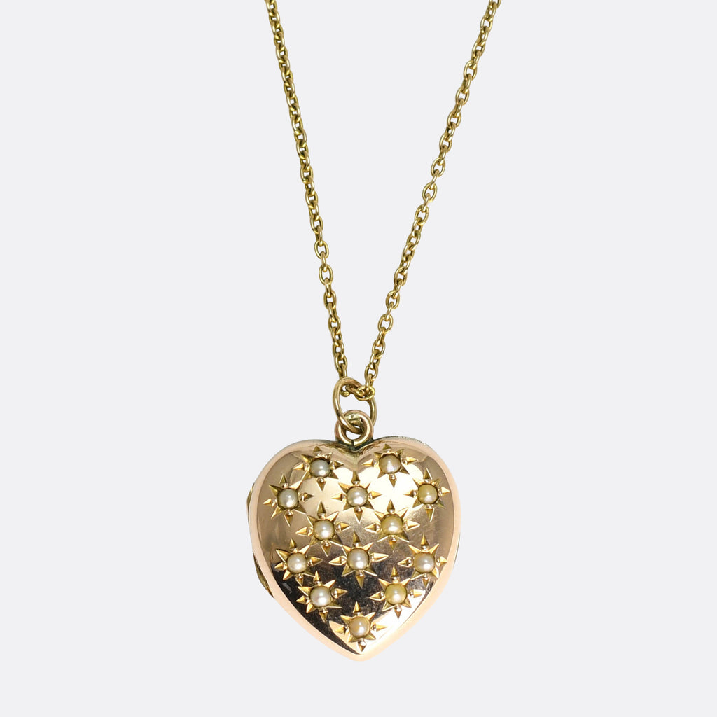 Victorian Pearl Puffed Heart Locket Pendant – Butter Lane Antiques