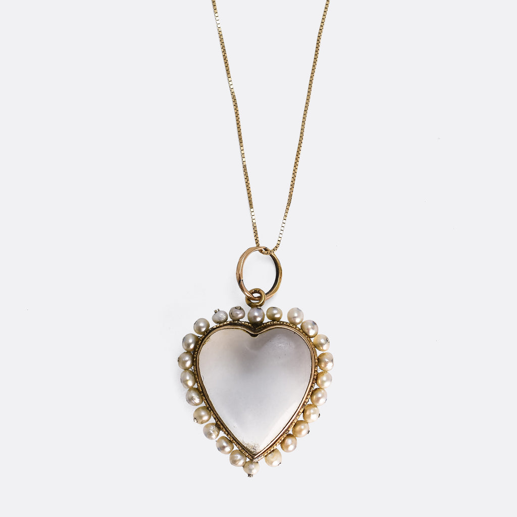 Victorian Pearl & Rock Crystal Heart Locket – Butter Lane Antiques