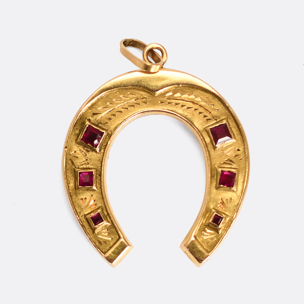 Victorian Ruby Lucky Horseshoe Pendant – Butter Lane Antiques