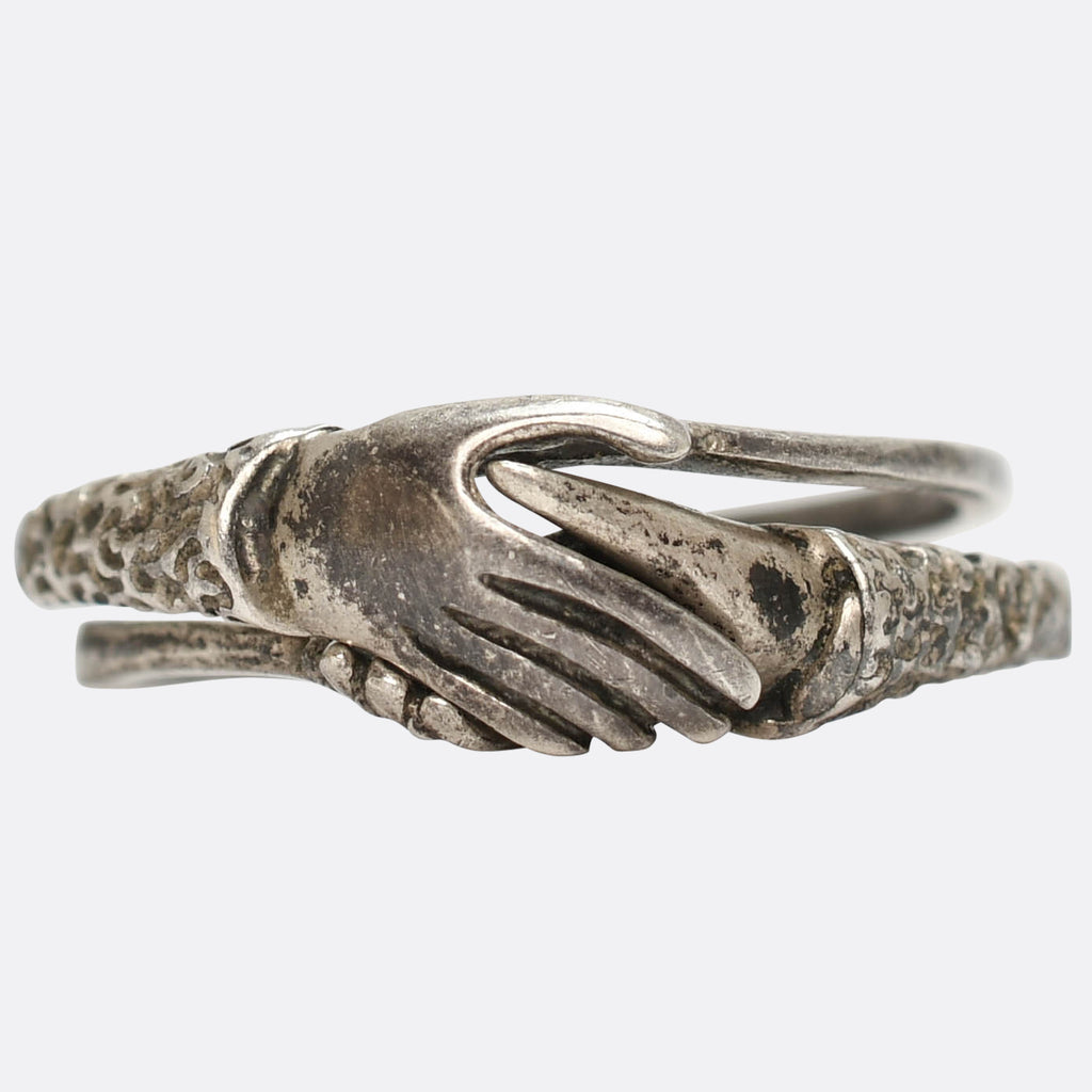 Victorian Silver Fede “Handclasp” Ring – Butter Lane Antiques