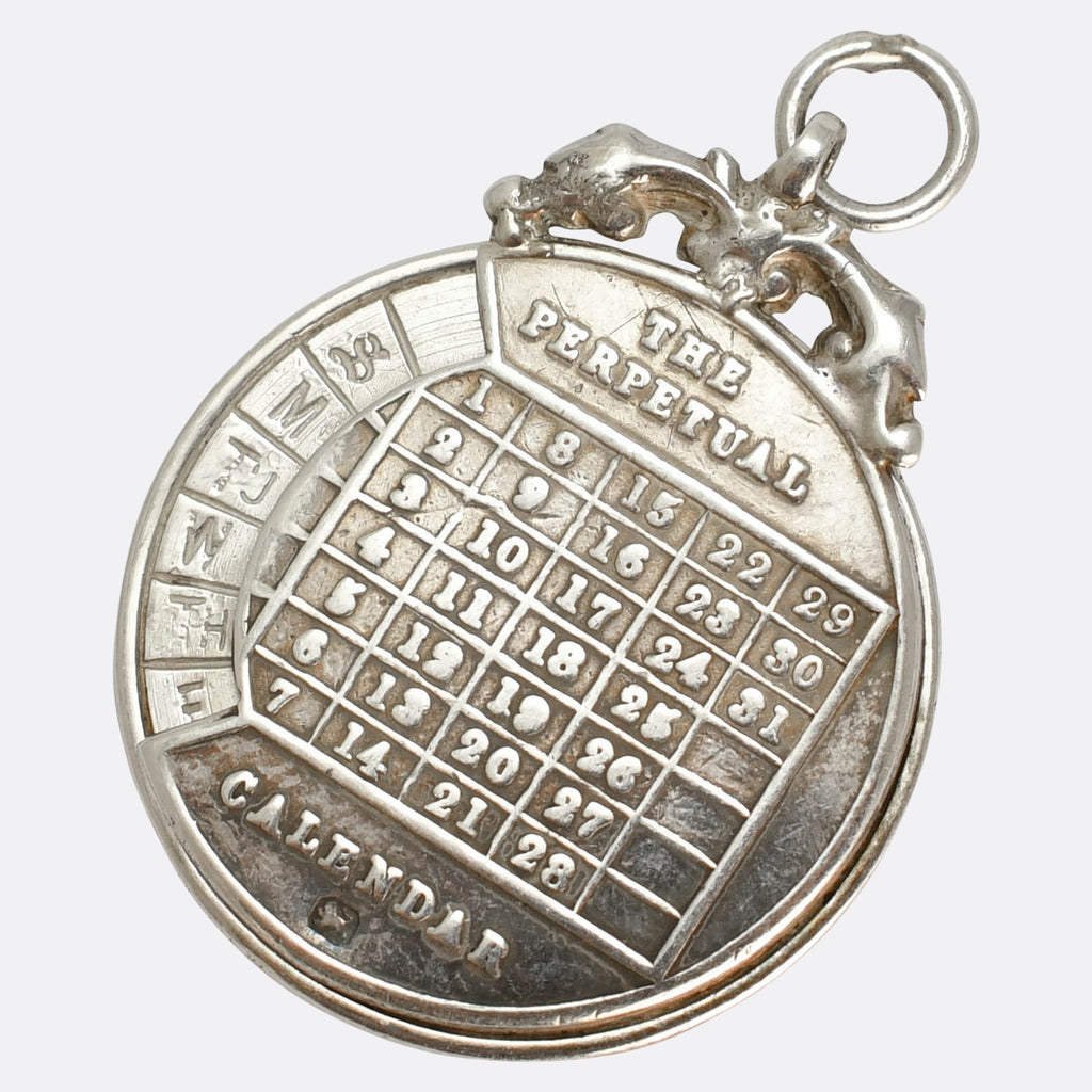 Victorian Silver Perpetual Calendar Pendant – Butter Lane Antiques