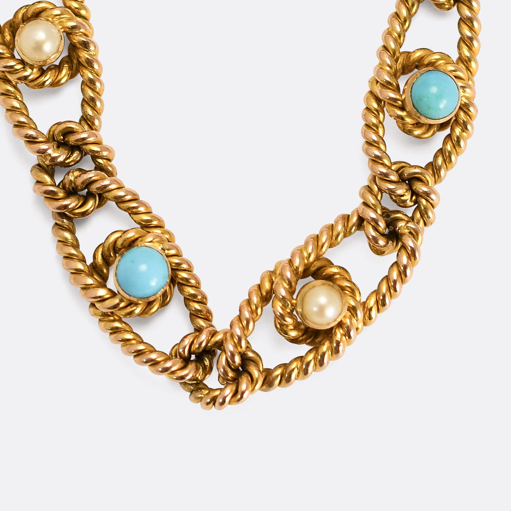 Victorian Turquoise & Pearl Bracelet – Butter Lane Antiques