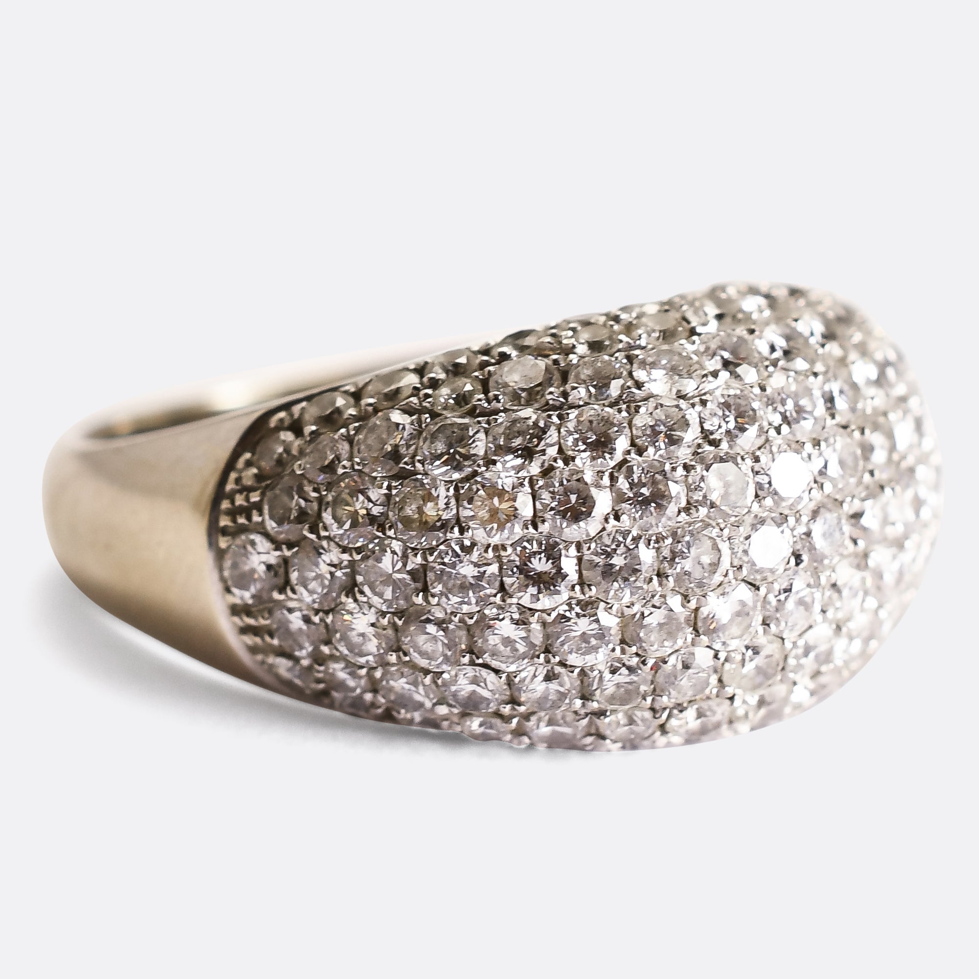 Vintage 3.35ct Pavé Diamond Bombe Ring – Butter Lane Antiques