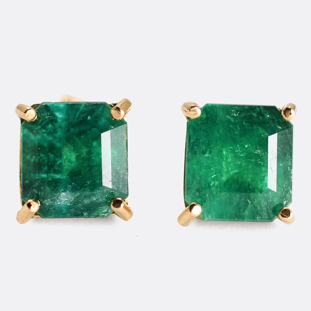 Vintage Emerald Solitaire Stud Earrings – Butter Lane Antiques