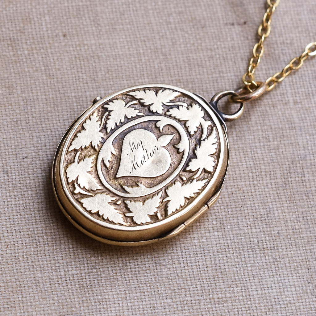 Victorian Ivy Leaf "Mother & Father" Locket – Butter Lane Antiques