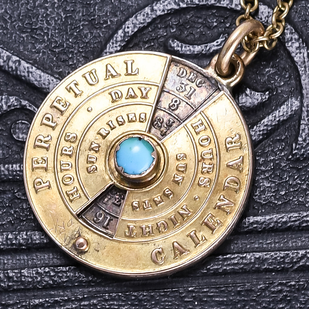 Victorian 15k Gold & Turquoise Perpetual Calendar Pendant – Butter Lane ...