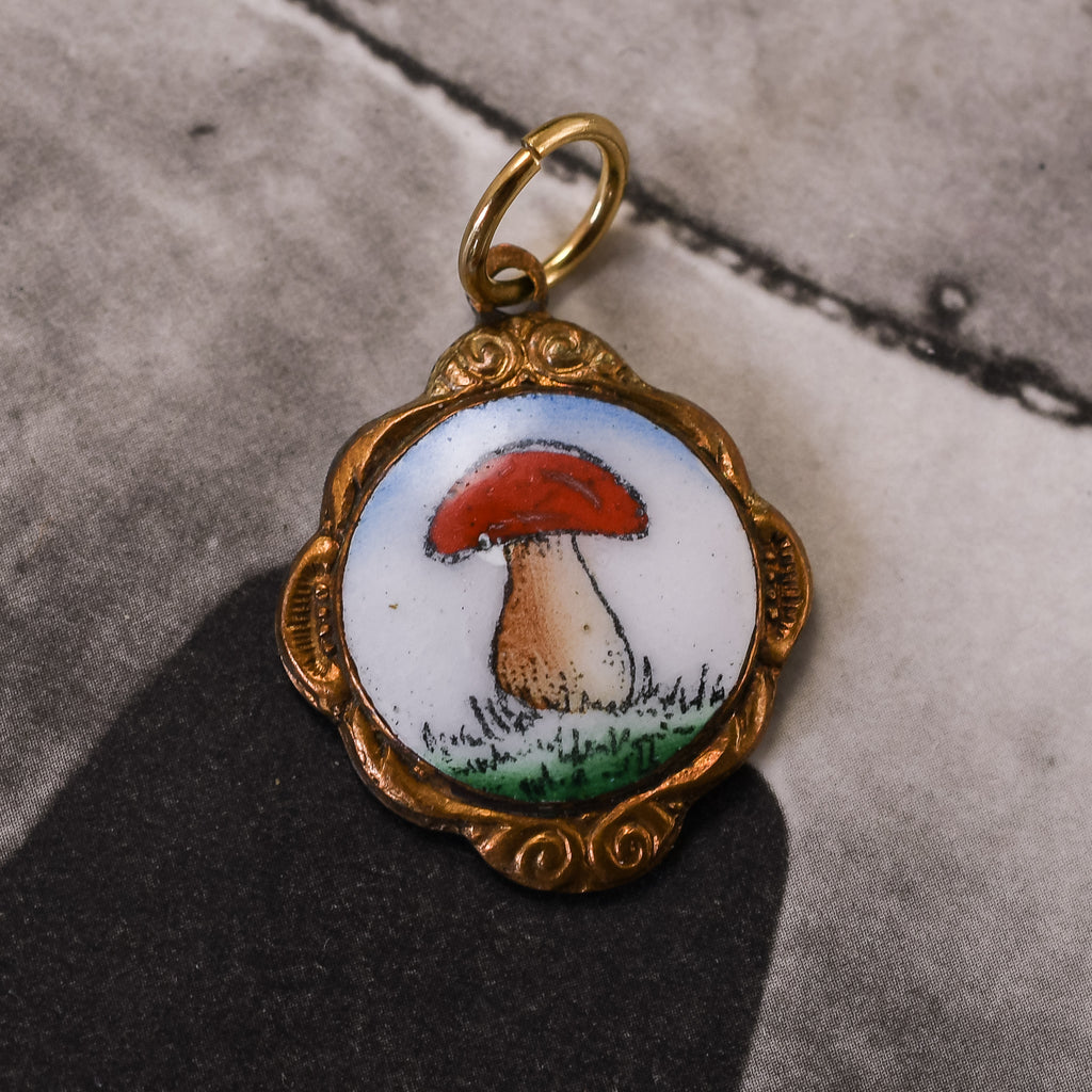 Victorian Enamel "Fly Agaric" Toadstool Charm – Butter Lane Antiques