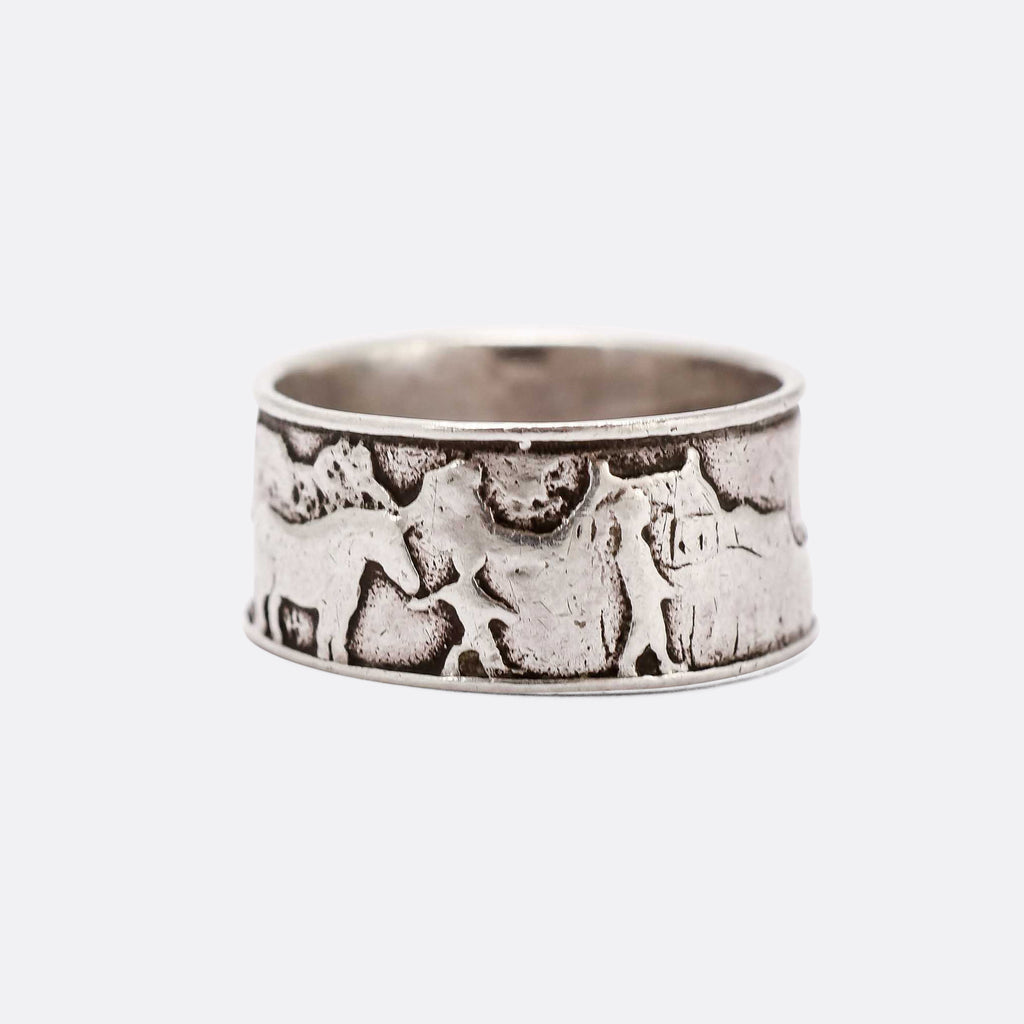 1970s Pastoral Scene Ring – Butter Lane Antiques