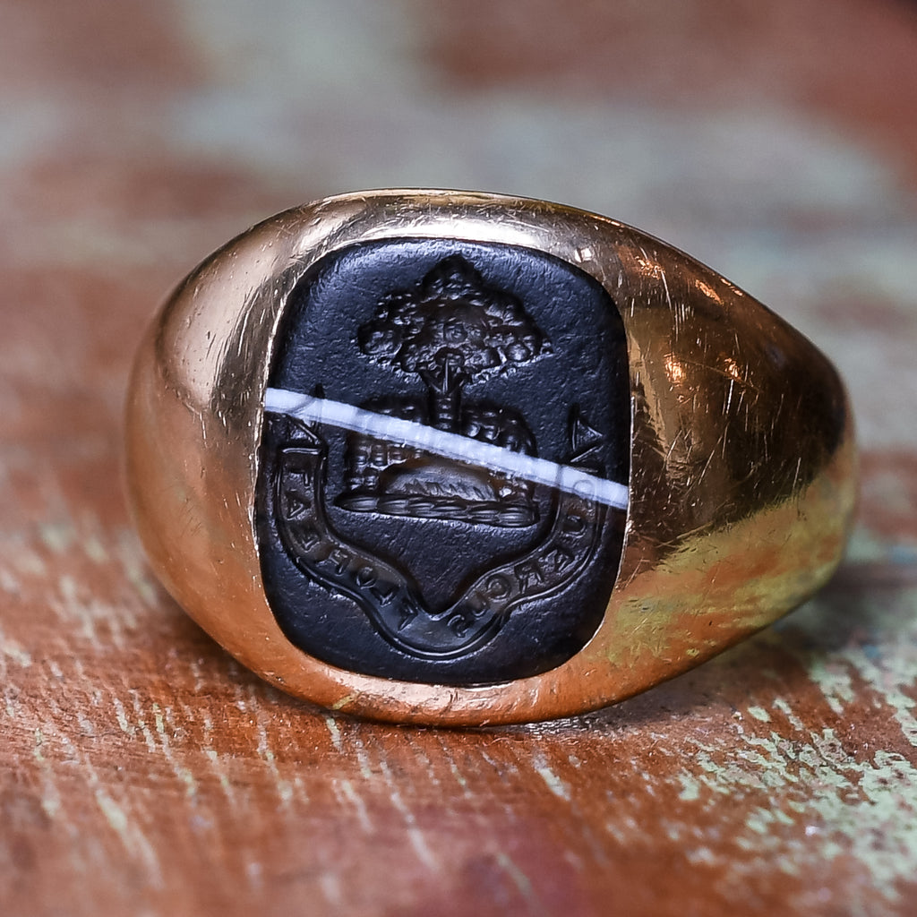 Victorian Oak Tree Heraldic Signet Ring – Butter Lane Antiques