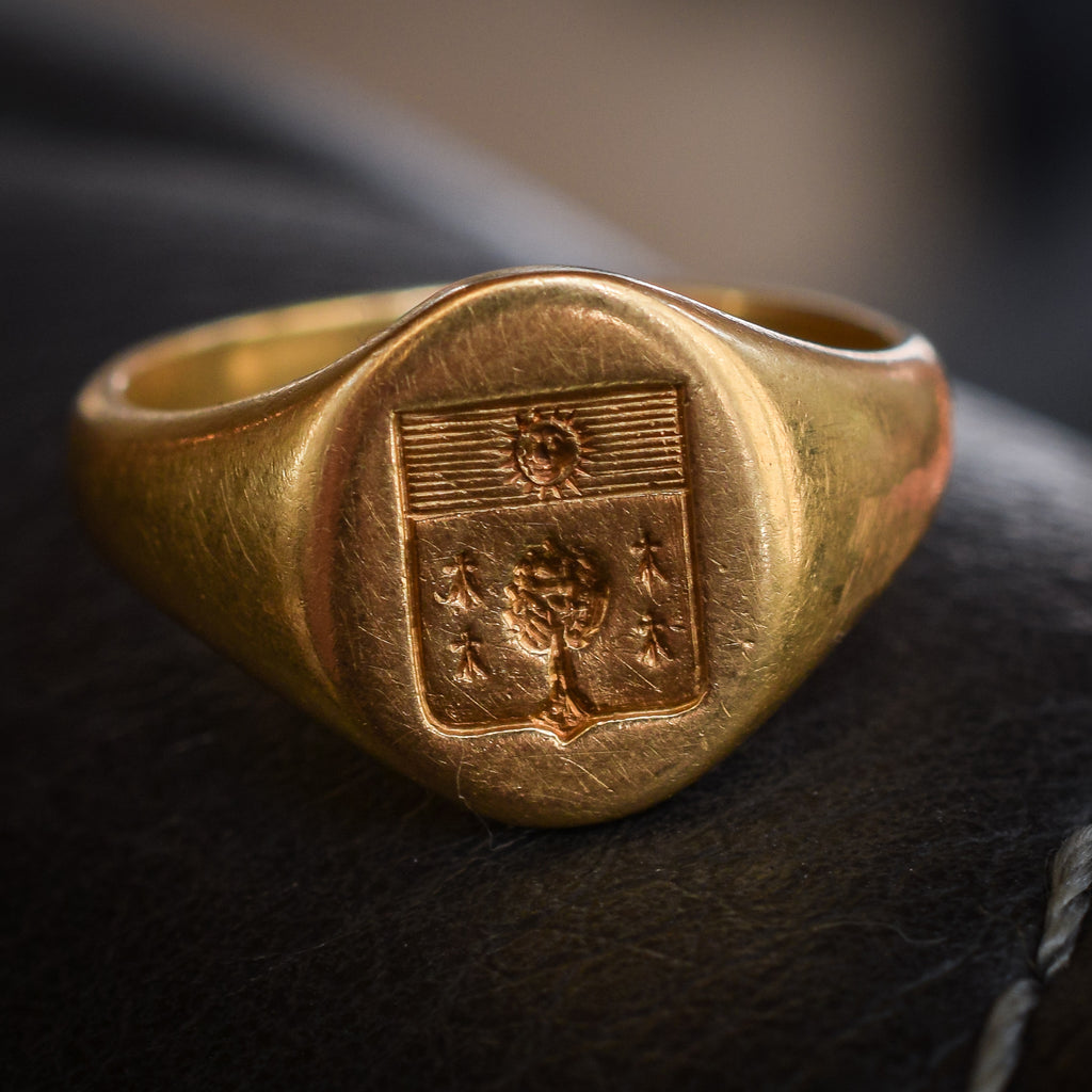 Victorian "Tree, Sun & Wheat" Heraldic Signet Ring ON HOLD – Butter ...