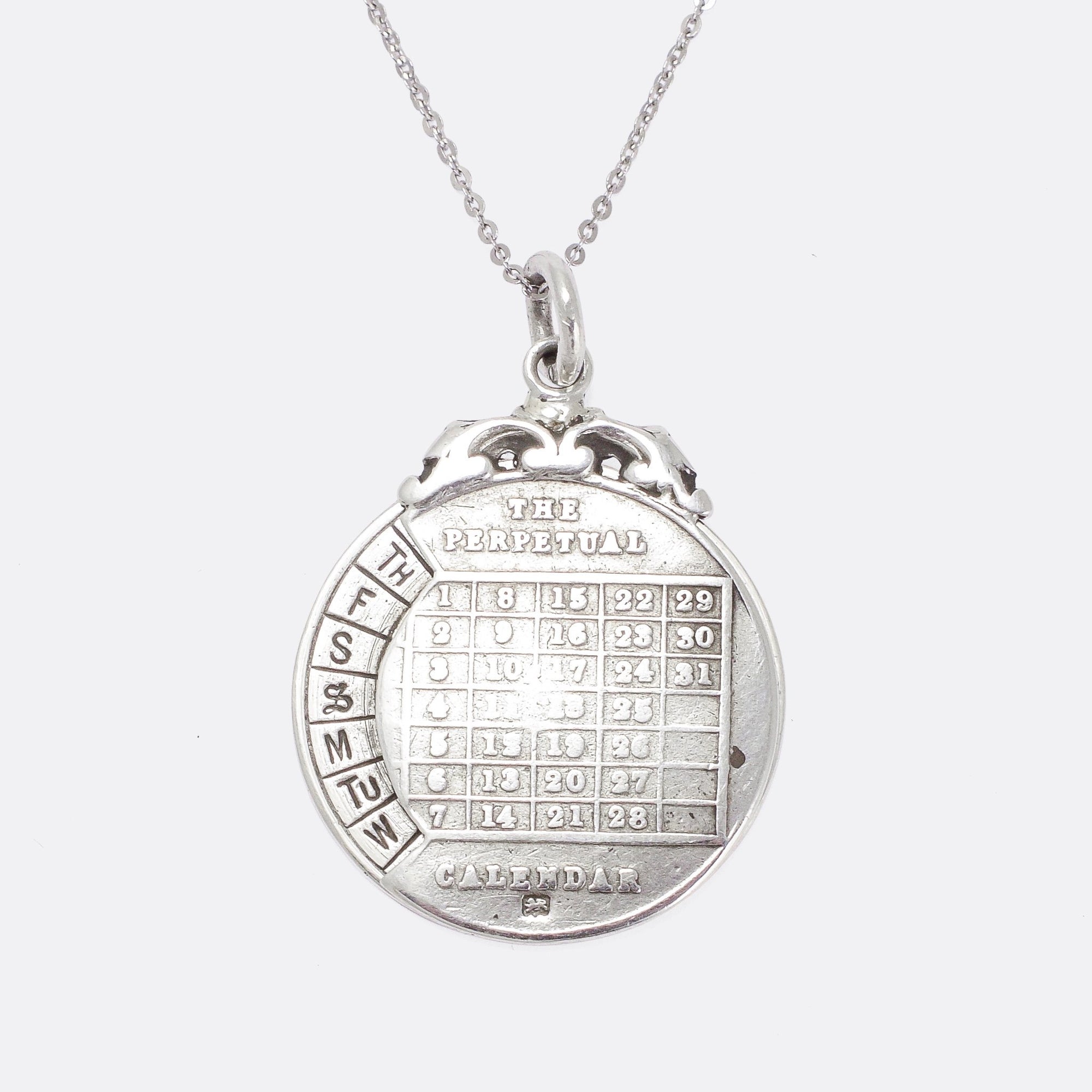 Edwardian Silver Perpetual Calendar Pendant – Butter Lane Antiques