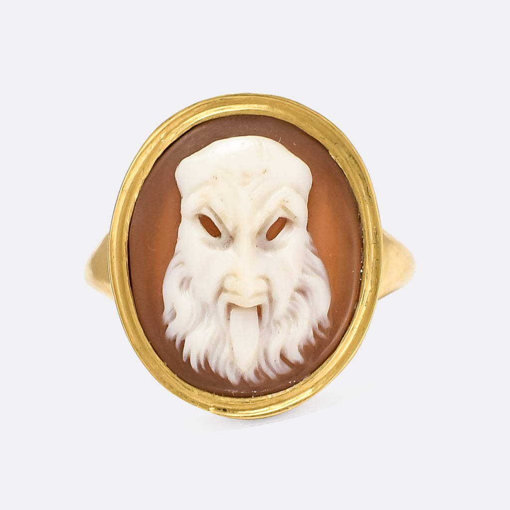 Georgian "Prosopon" Greek Theatre Mask Cameo Ring – Butter Lane Antiques