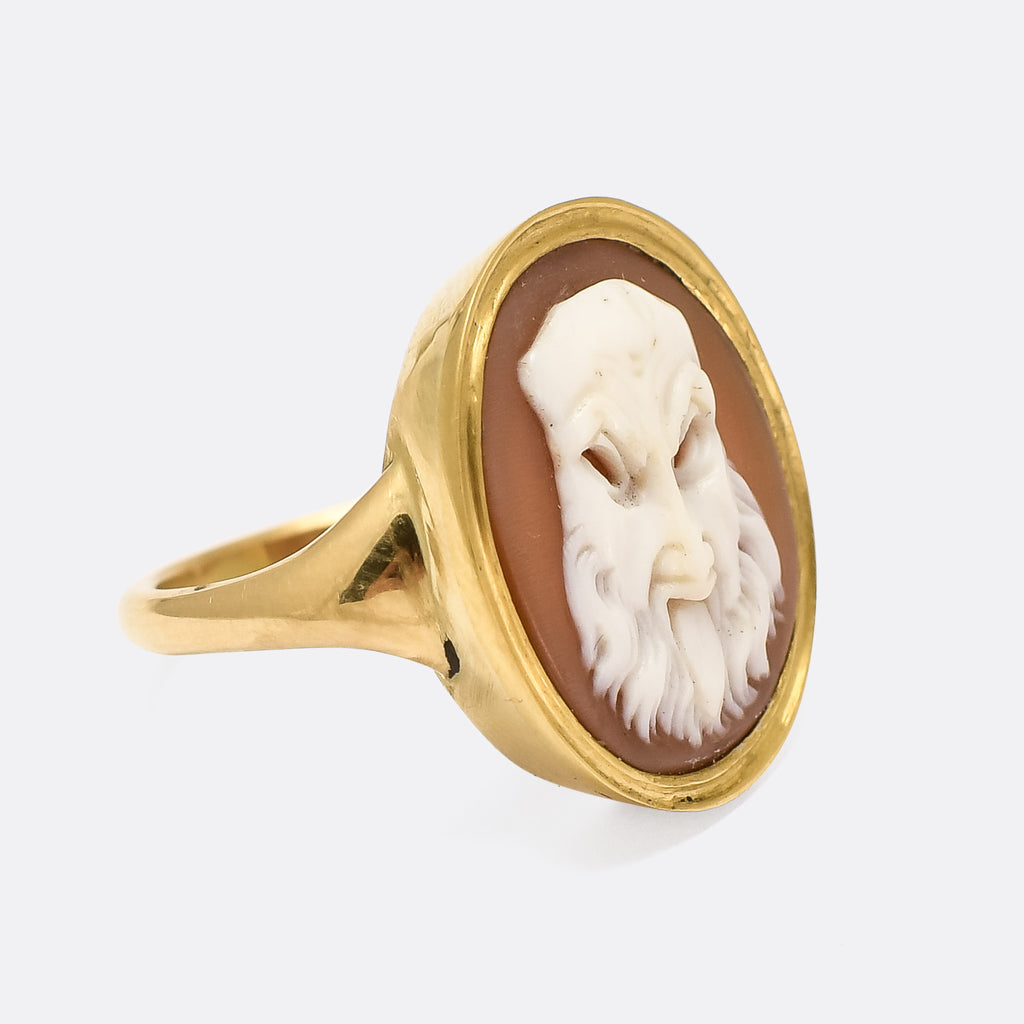 Georgian "Prosopon" Greek Theatre Mask Cameo Ring – Butter Lane Antiques