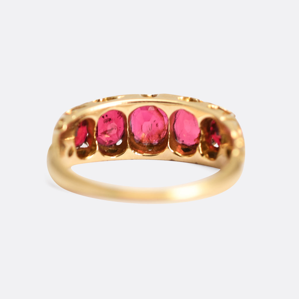 Late Victorian Red Spinel 5-Stone Carved Half-Hoop Ring – Butter Lane ...