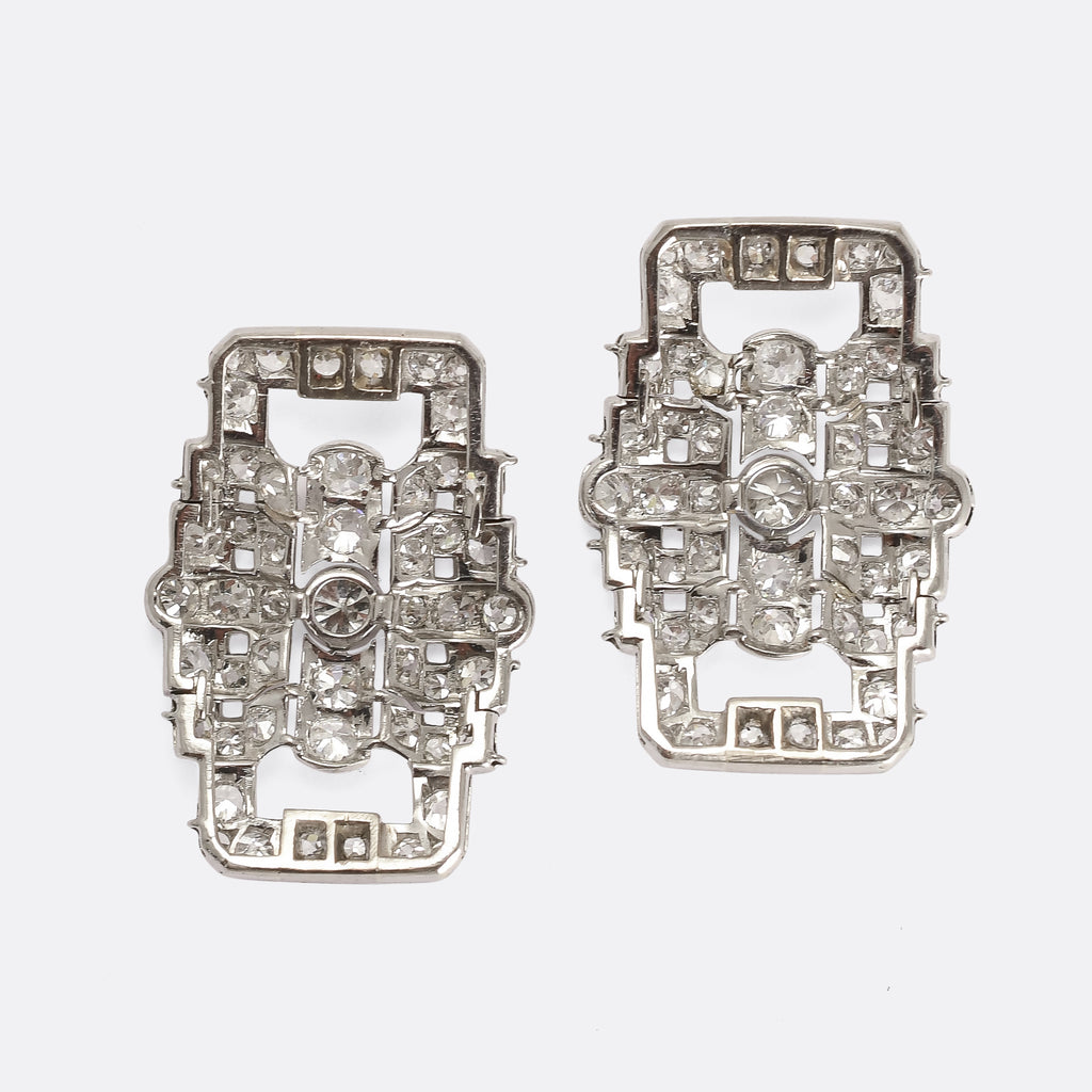 Pair of Art Deco Diamond Buckles – Butter Lane Antiques