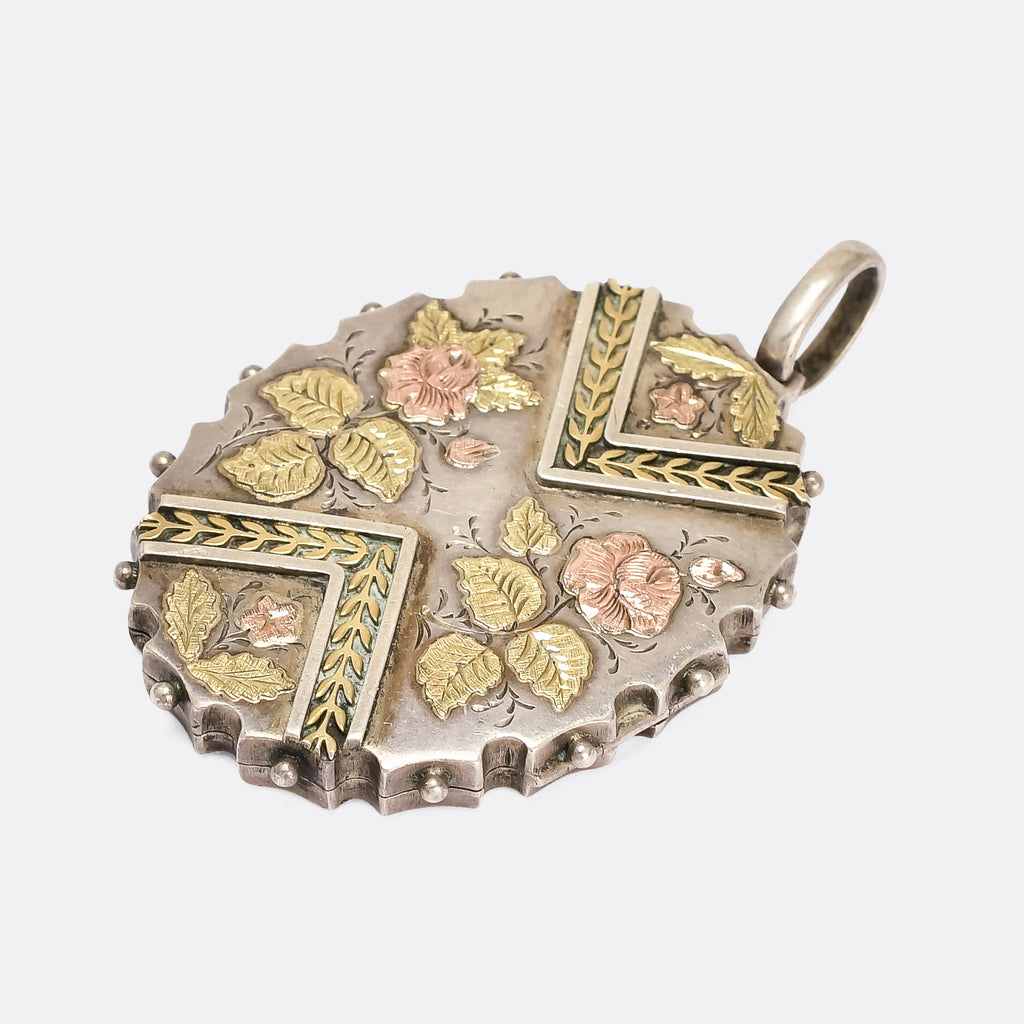 Victorian Floral Silver Locket – Butter Lane Antiques