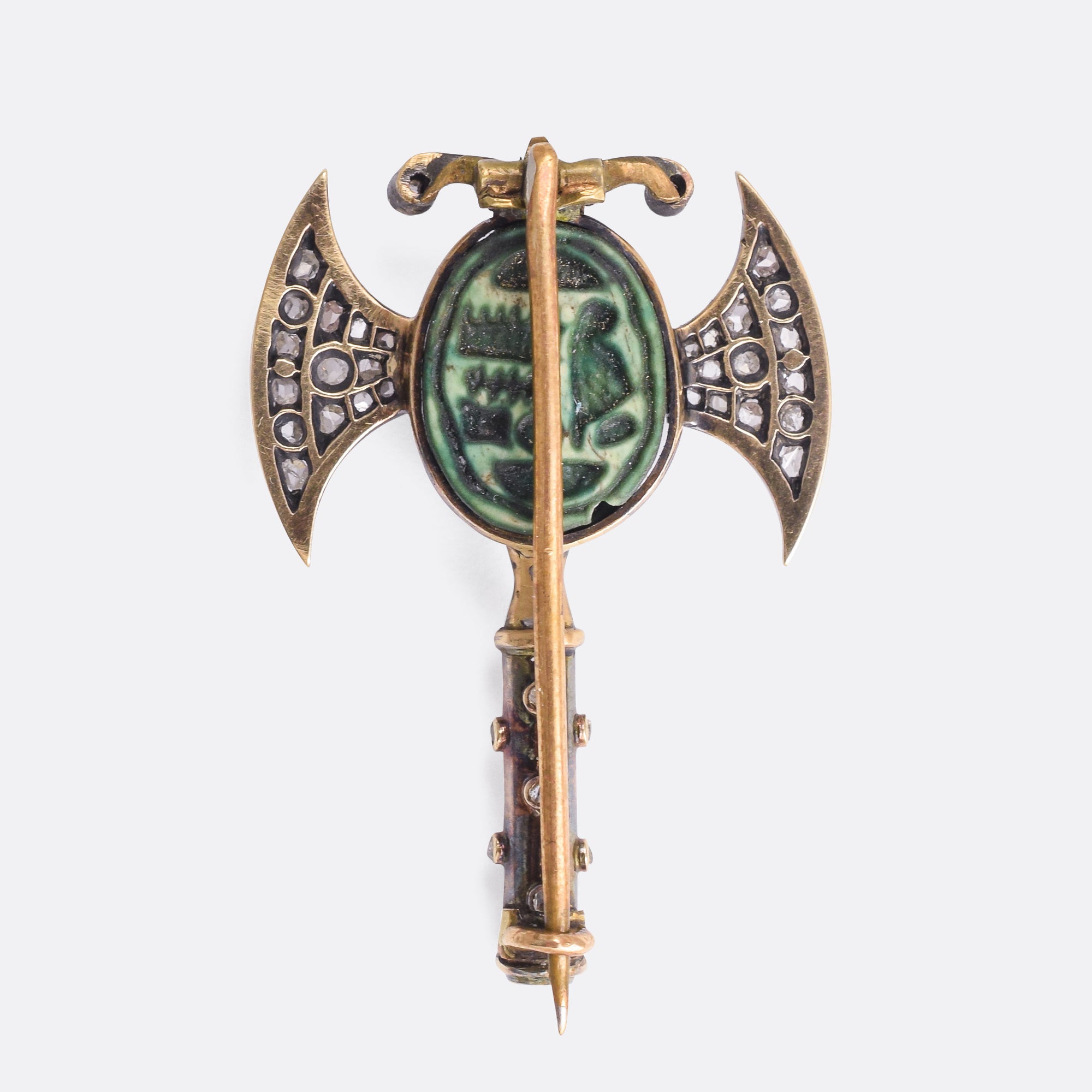 Victorian Egyptian Revival Scarab Axe Brooch – Butter Lane Antiques